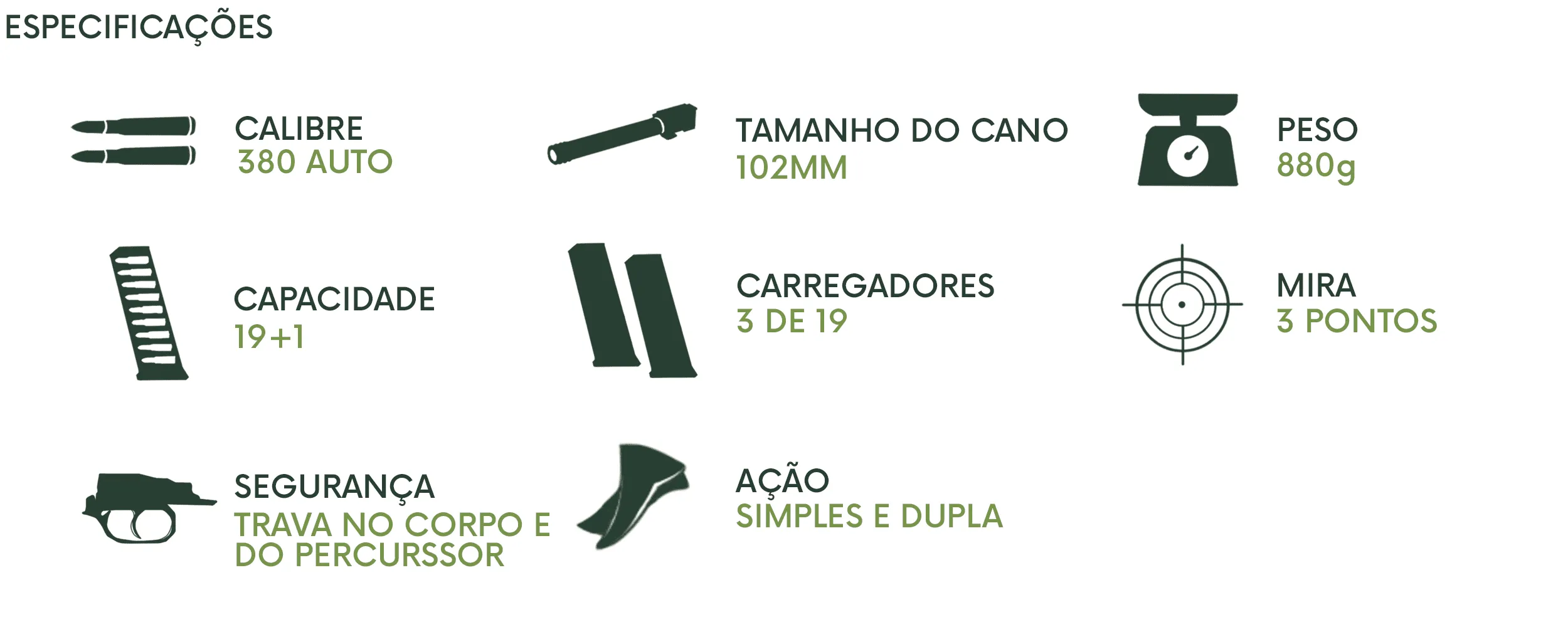 Pistola Taurus PT 58 HC Plus Calibre .380ACP Oxidada | Nordens