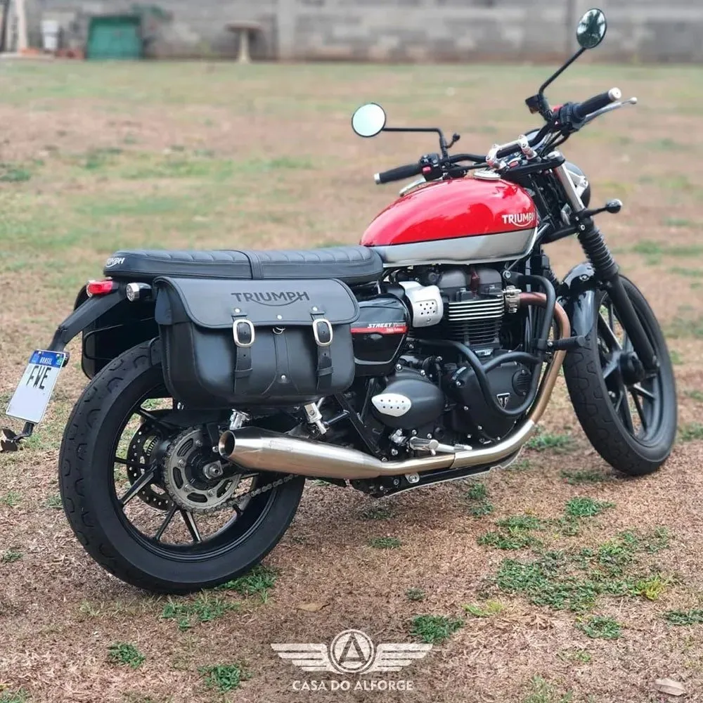 Alforge Lateral em Couro Natural para Moto Custom | CASA DO ALFORGE